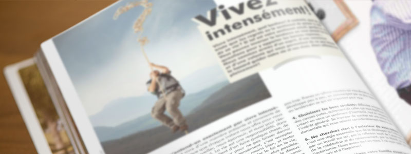 Article « Vivez intensément » dans le magazine Aspiration - Eric Hubler